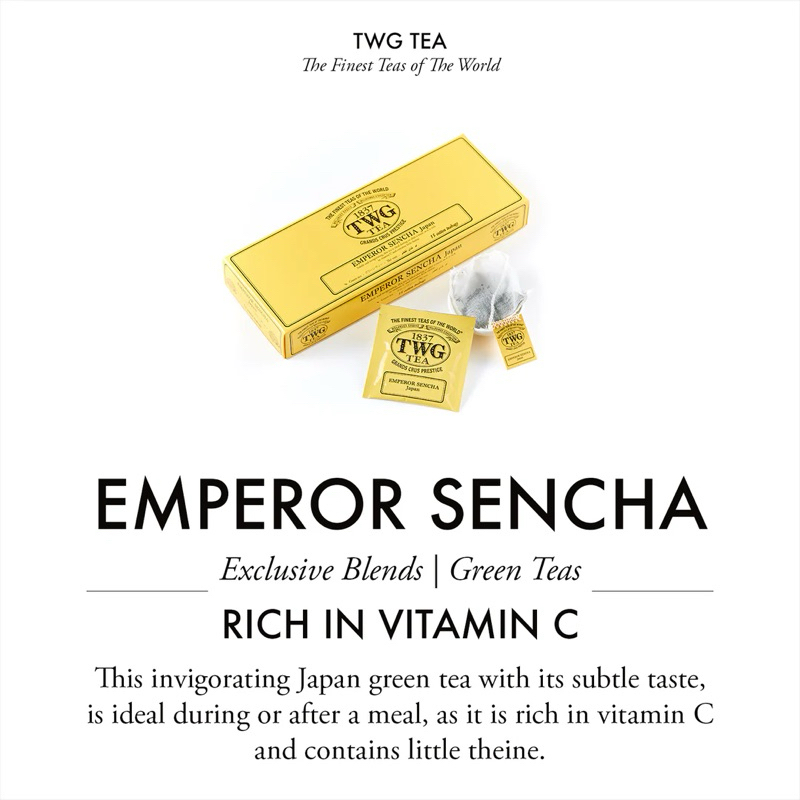 Jual EMPEROR SENCHA TWG TEA one cotton teabag kapas satuan TWG finest teas of the world | Shopee ...