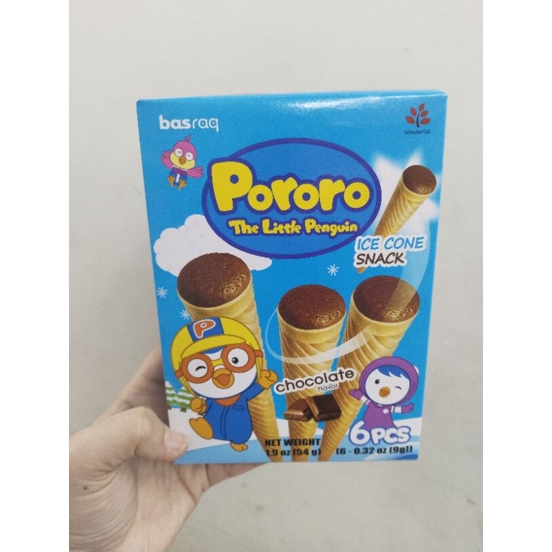 Jual PORORO Ice Cone Snack 54gr snack Anak rasa coklat banana stroberi ...