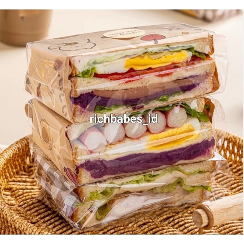 Jual 50 pcs plastik opp transparan plastik bening sandwich pembungkus ...