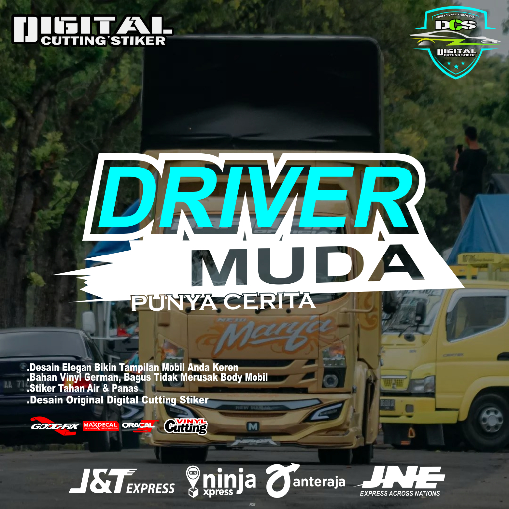 Jual Stiker kata kata driver muda punya cerita kaca mobil pickup truk ...