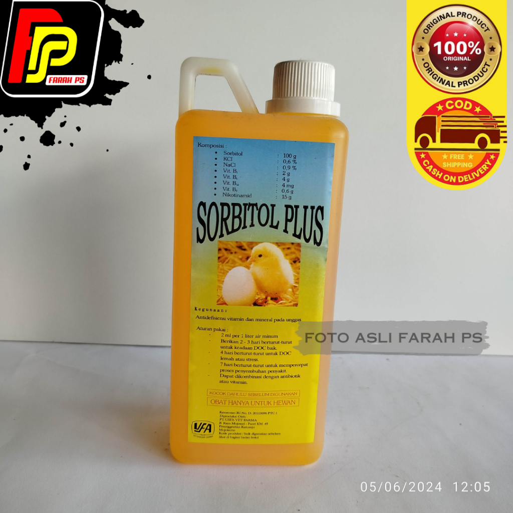 Jual SORBITOL PLUS 1 L - Vitamin untuk anak ayam pengganti air gula ...