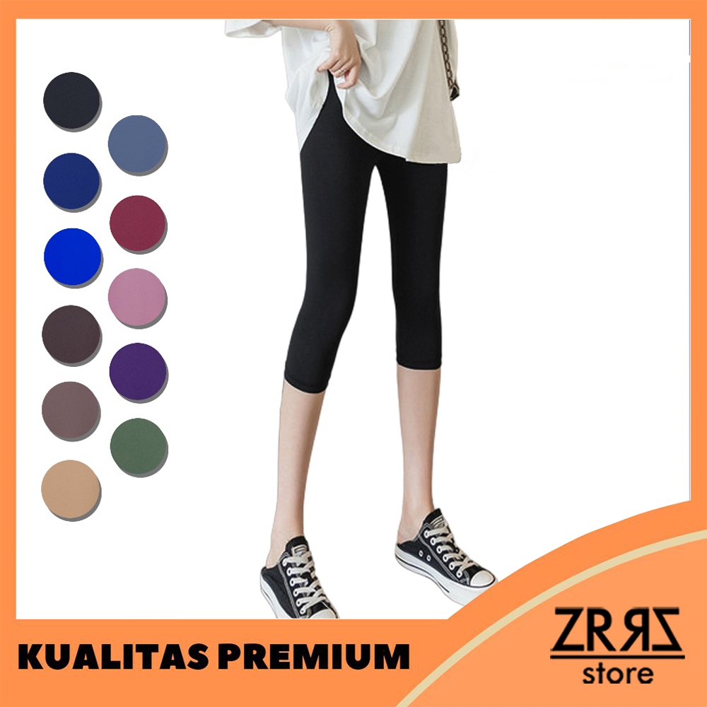 Jual Legging Wanita Pendek 3/4 Bahan Spandek Ukuran Standar & Jumbo | Shopee Indonesia
