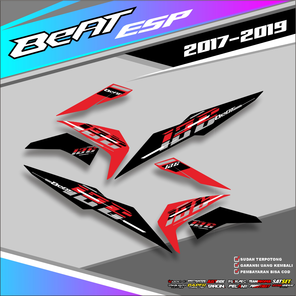 Jual Stiker Striping Beat ESP Sticker Variasi Bahan UV Transparan ...