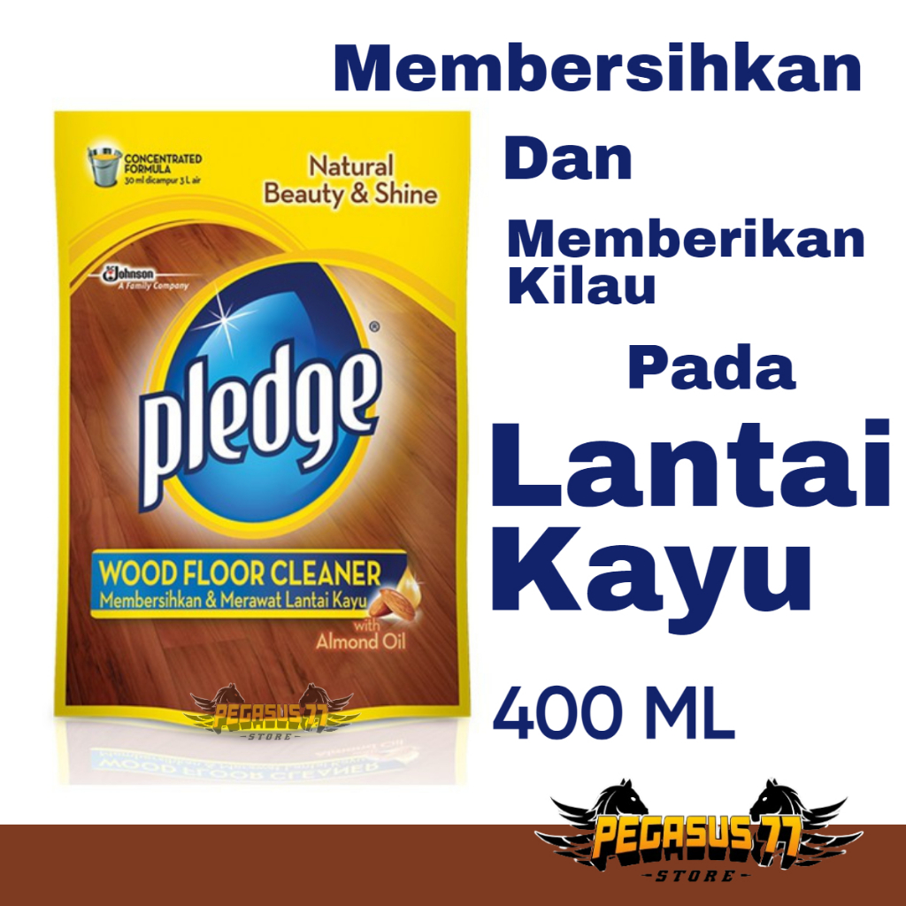 Jual PERAWATAN LANTAI KAYU PLEDGE WOOD FLOOR CLEANER POUCH 400 ML ...