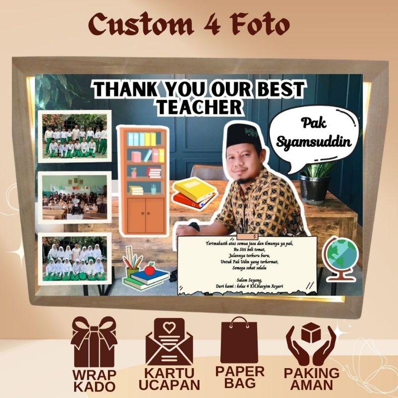 Jual Kado Guru Pop Up Frame / Hadiah Hari Guru / Frame Custom Kado ...