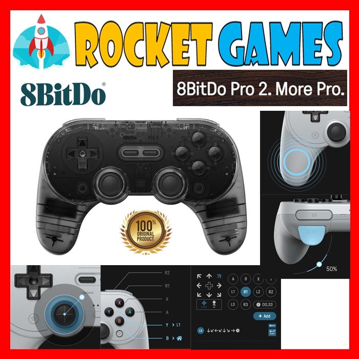 Jual 8bitdo Pro 2 Bluetooth Gamepad Wireles Switch PC Android MacOs ...