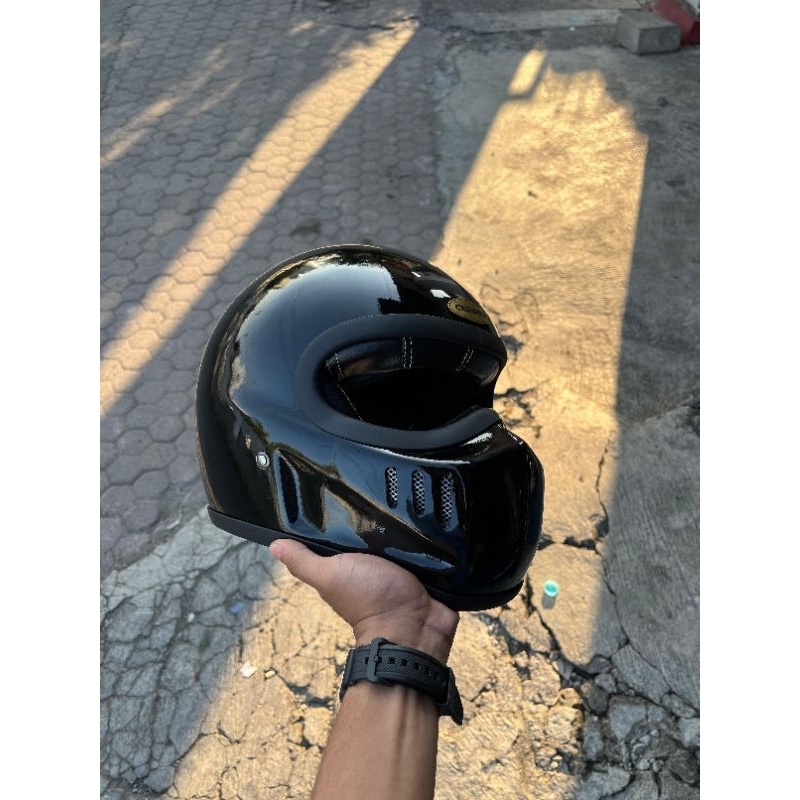 Jual Helm Bandit XXR Hitam Glossy / Helm Cakil Custom Retro Classic ...