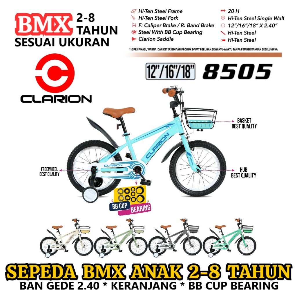 Jual Sepeda Anak Clarion CL8505 Mazara MZ2255 2.50 Fatbike BMX 5-8 Tahun Fat Tire 18 Inci x 2.40 ...