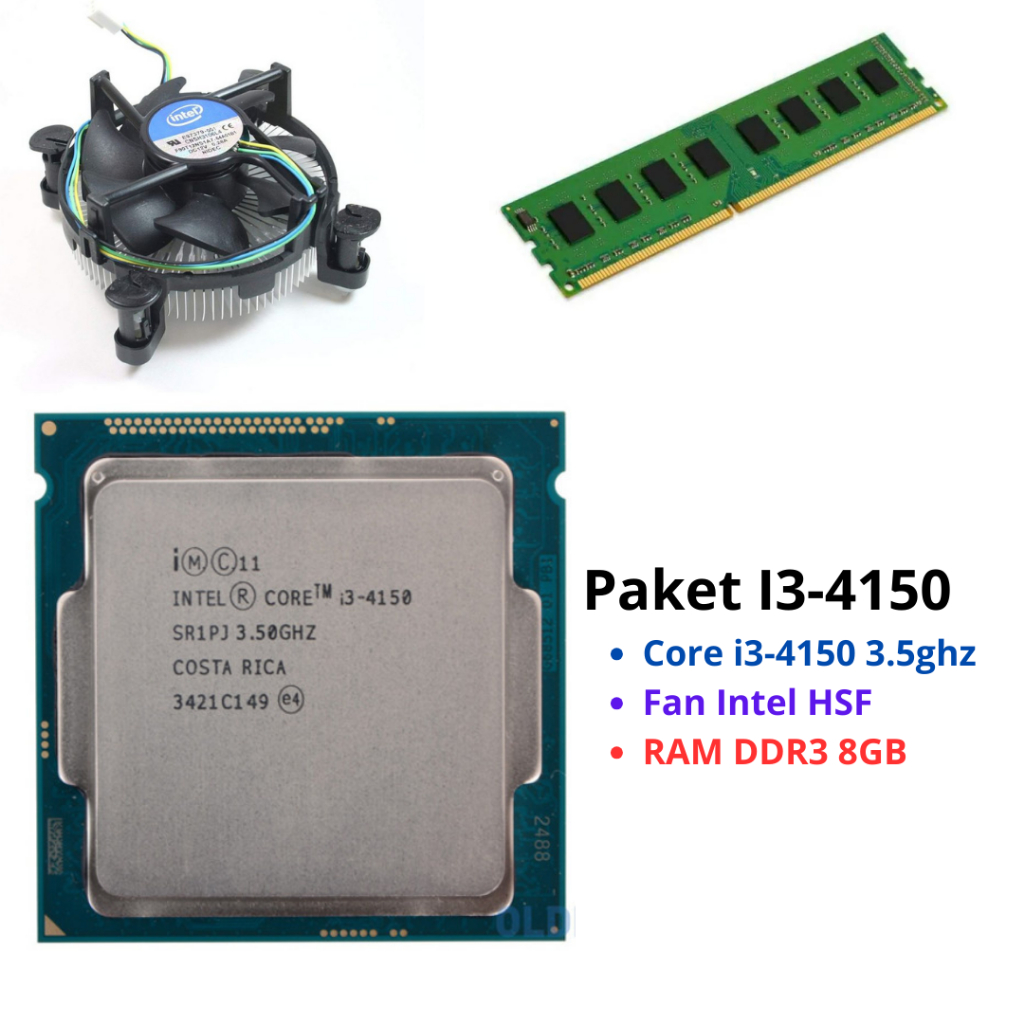 Jual Paketan Processor Kere Hore - Core I3 4150 Plus Fan, Ram DDR3 8GB ...