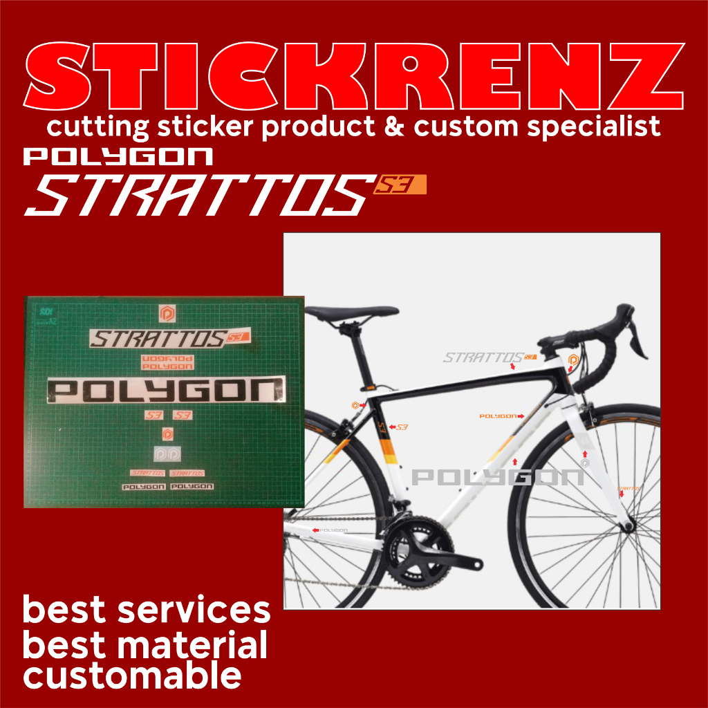 Jual Cutting Sticker Stiker Frame Sepeda Roadbike Polygon Strattos S3 ...