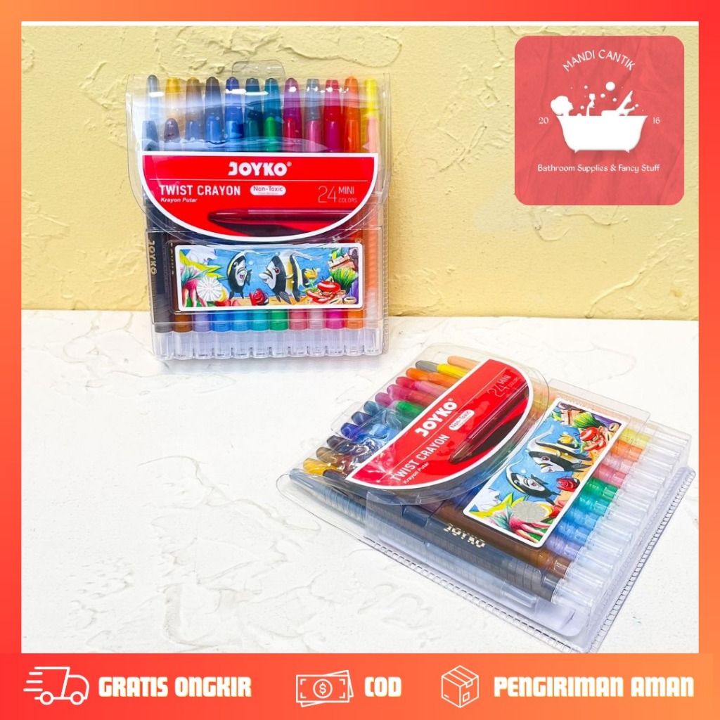 Jual Krayon Putar Mini Twist Crayon 24 pcs Joyko TWCR / Crayon Warna ...