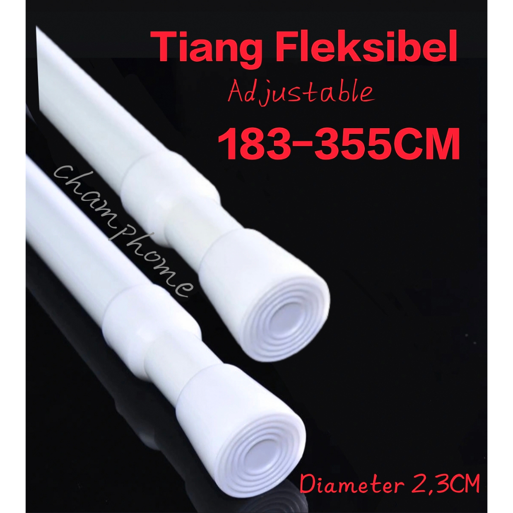 Jual Tiang Fleksibel 3M, 183-355cm/ Tiang Gantungan/ Tiang Penyekat Ruangan Multifungsi/ Tiang ...