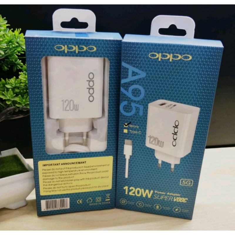 Jual Charger Oppo A95 Super Vooc 180W Micro Dan Type c Casan Oppo A95 ...