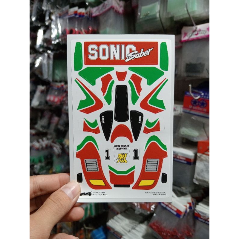 Jual DECAL MINI 4WD SONIC SABER / STICKER TAMIYA SONIC SABER | Shopee ...