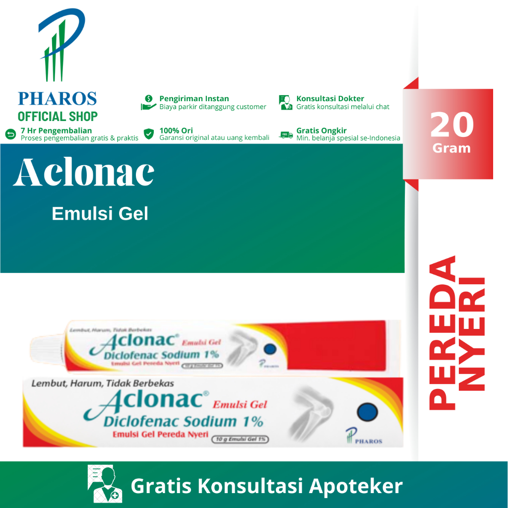 Jual Aclonac Emulsi Gel 20g / Aclonac / Nyeri Otot / Nyeri Sendi ...