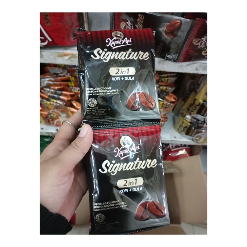 Jual KAPAL API SIGNATURE 2 IN 1 KOPI + GULA ISI 10 PCS EXP MARET 2026 ...
