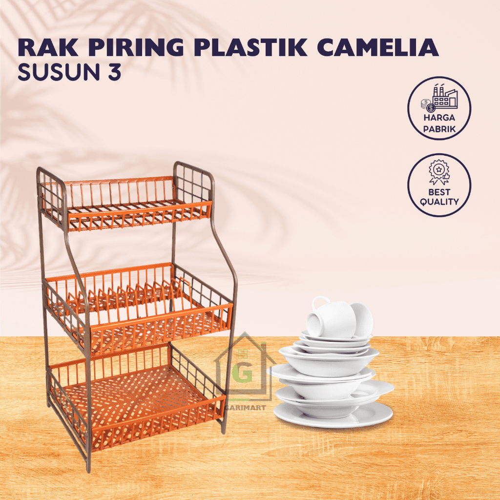 Jual RAK PIRING PLASTIK - Rak Piring Camelia Cantik Susun 3 Camelia ...