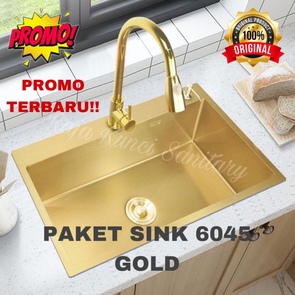 Jual Kitchen Sink 6045 Gold/Rose Gold/Bak Cuci Piring 6045 Stainless ...