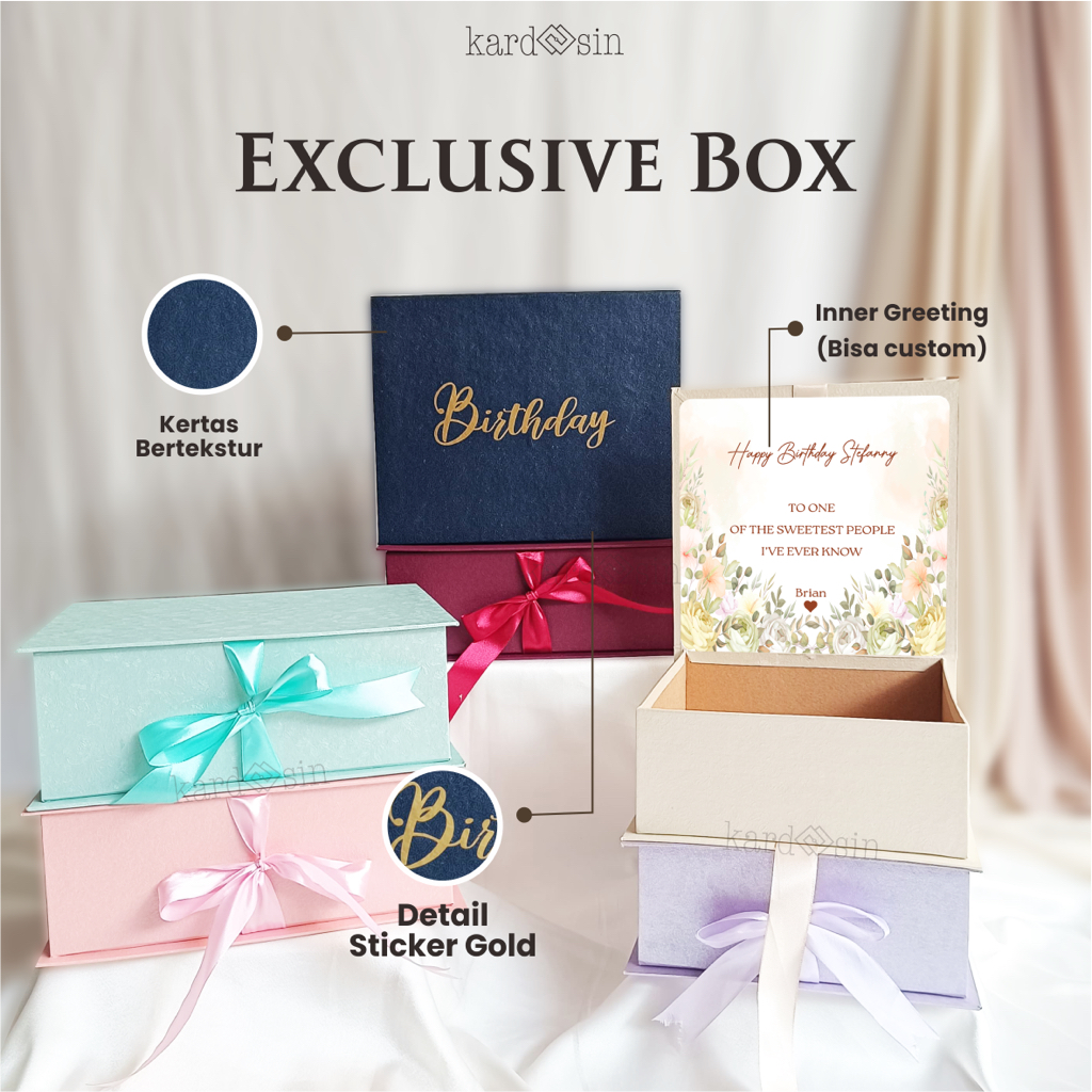 Jual [3 HARI JADI] CUSTOM KILAT HARD BOX HARDBOX KOTAK KADO WARNA PITA BRIDESMAID BIRTHDAY ...