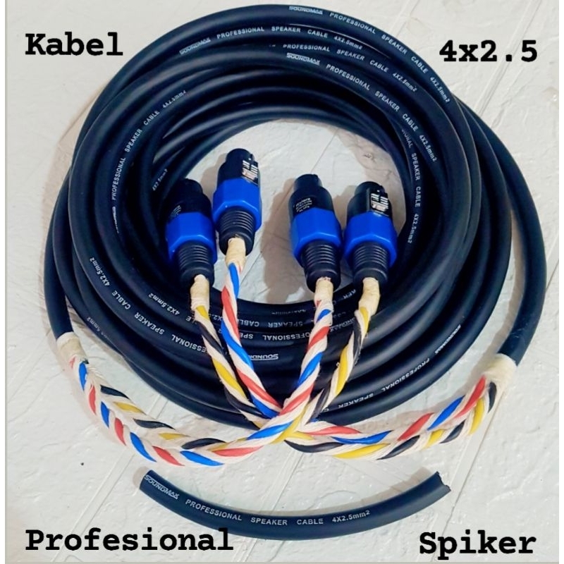 Jual KABEL SPEAKER 4x2.5 KABEL JACK JEK SPIKON SPEAKON TO SPIKON 10 ...
