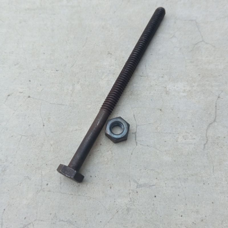 Jual Baut Mur Hex Bolt And Nut hitam M6 x 100 mm per 25 pcs | Shopee ...