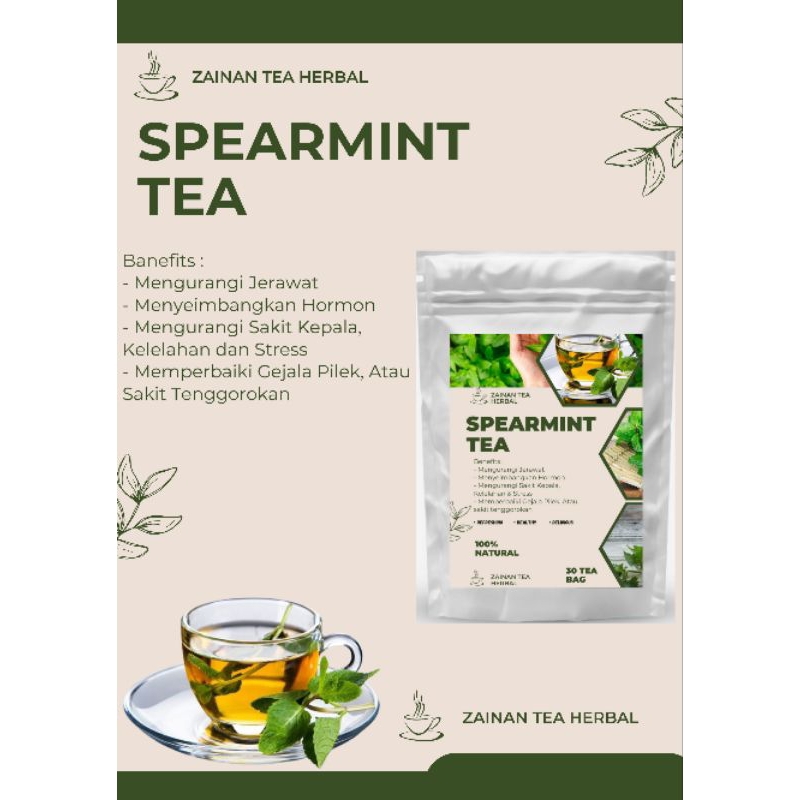 Jual Teh Daun Spearmint | Spearmint Tea untuk Jerawat 30 Tea Bags | Pure Spearmint Tea | Shopee ...