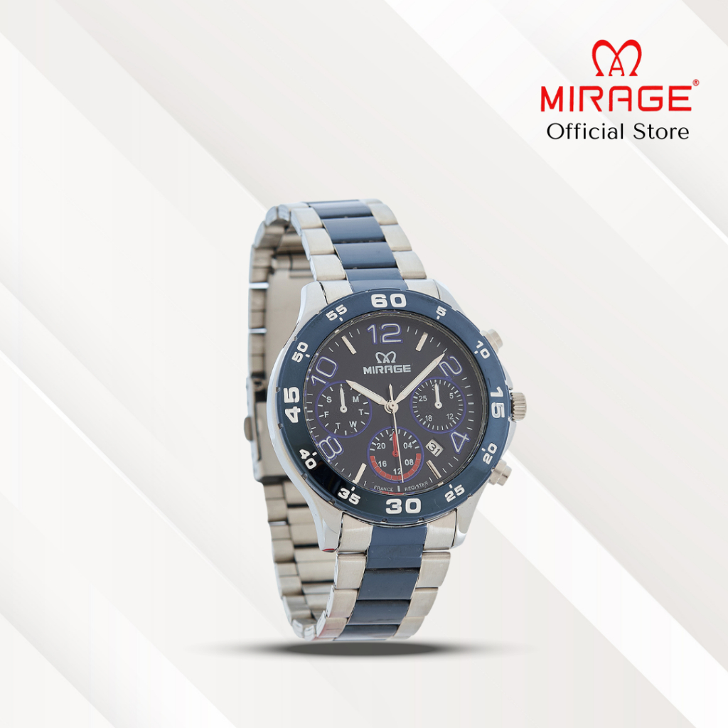 Jual Mirage Jam Tangan Pria Analog 8810 M Silver Lis Navy Original ...