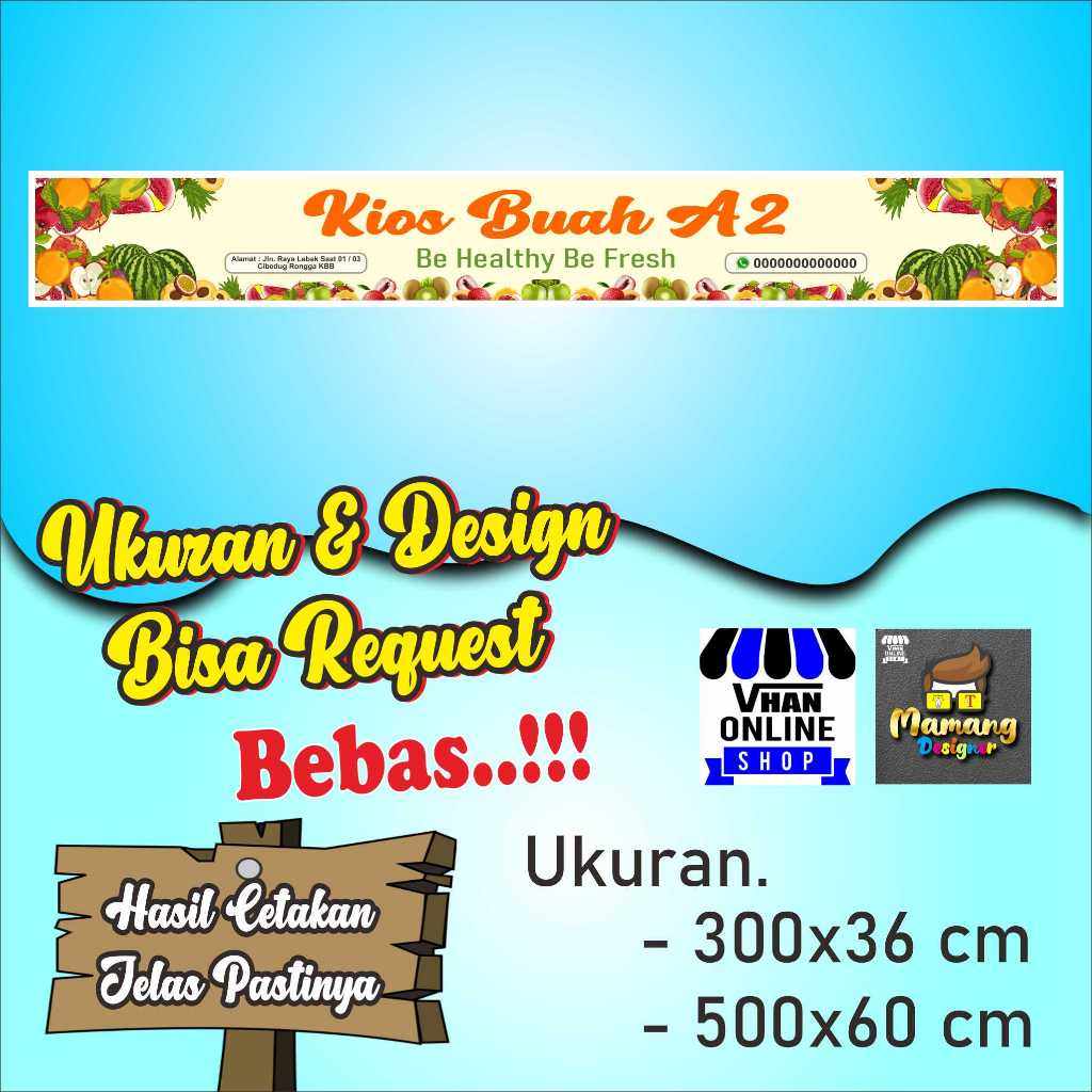 Jual Spanduk, Banner, Backdrop Kios Buah, Toko Buah Buahan, Bisa ...