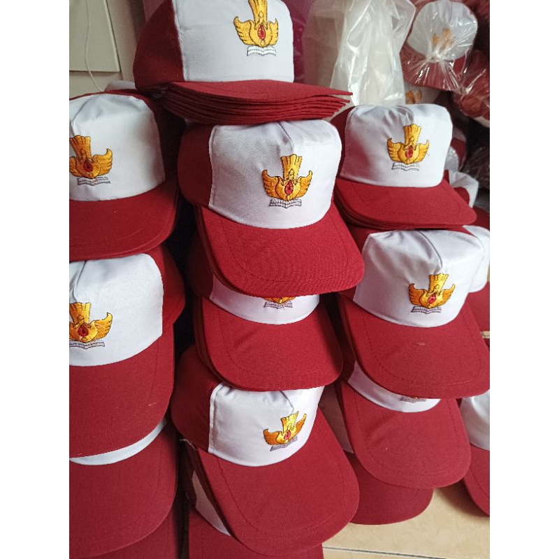 Jual TOPI SD MERAH PUTIH 10 PCS | Shopee Indonesia