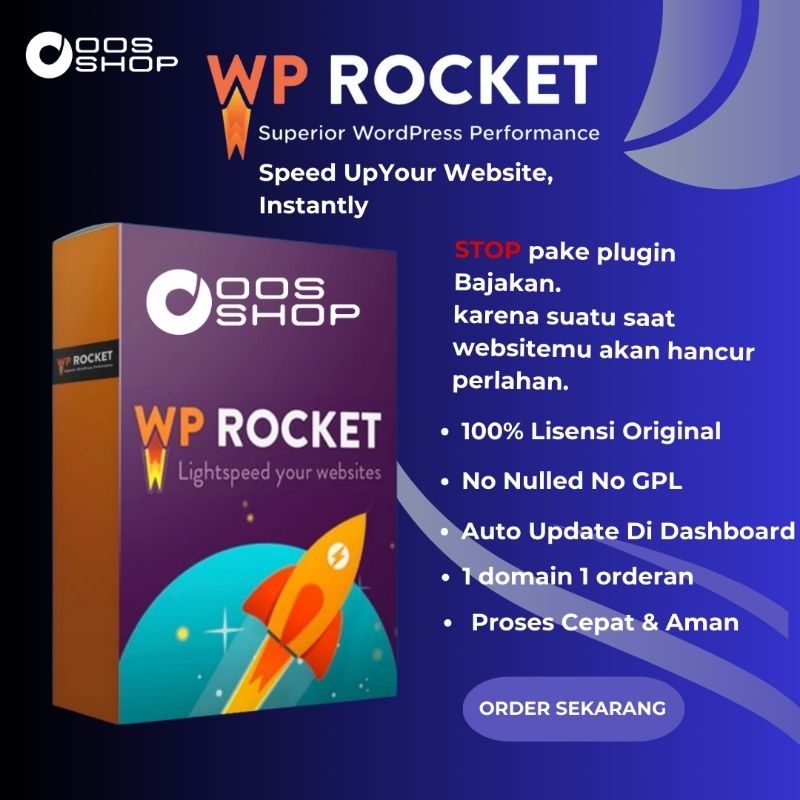 Jual WP ROCKET 100% Original License Automatic Update + Full personal ...