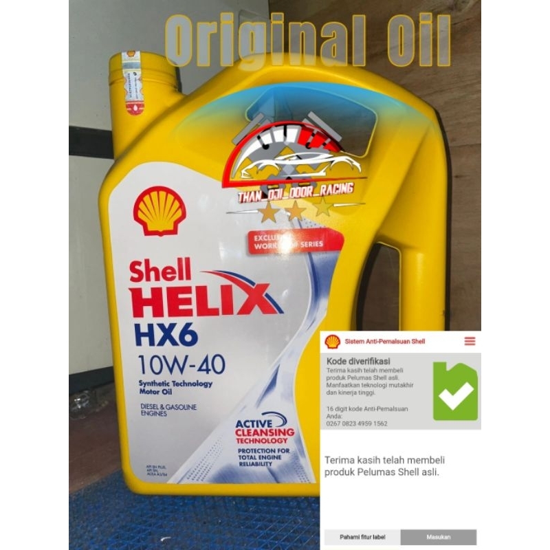 Jual Oli Shell Helix HX6 10W-40 Ukuran 4 Liter Original (Scan Barcode ...
