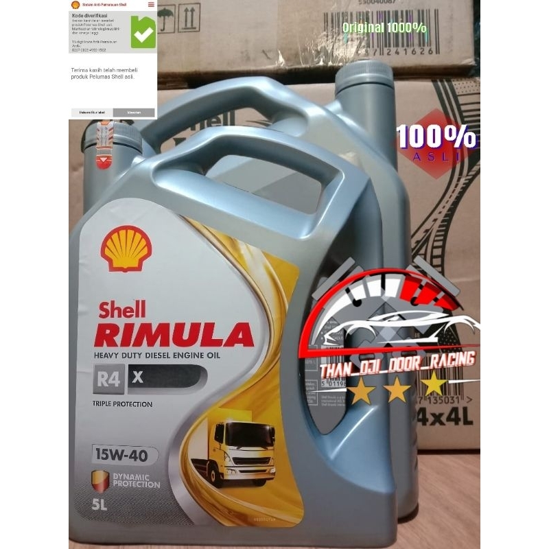 Jual SHELL RIMULA R4 X Dan R4 Plus 5 L | 15W 40 5 LITER ORIGINAL (Scan ...