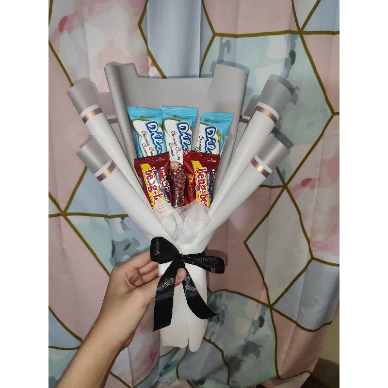 Jual Bouquet snack wisuda 5 snack/buket snack wisuda | Shopee Indonesia