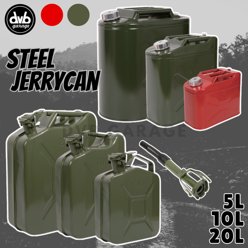 Jual JERIGEN BESI BENSIN SOLAR JERRYCAN CARBON STEEL PLATE JIRIGEN ARMY ...