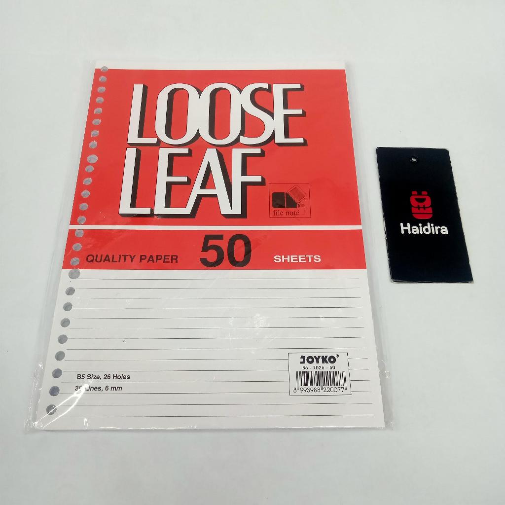 Jual Loose Leaf Joyko B5 / Kertas File Binder Isi 50 Lembar | Shopee Indonesia