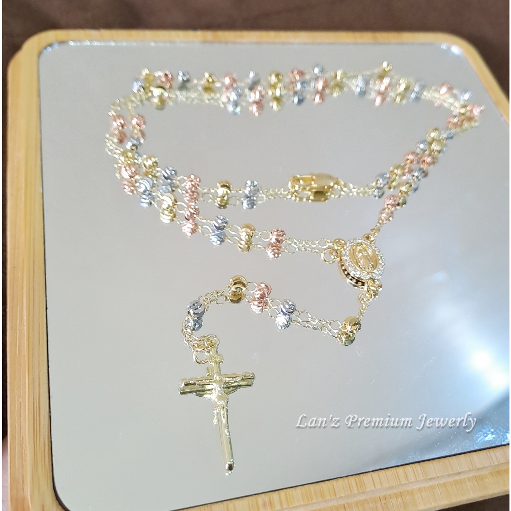 Jual Kalung Rosario ThreeColours Maria Guadalupe Salib Emas Perak ...