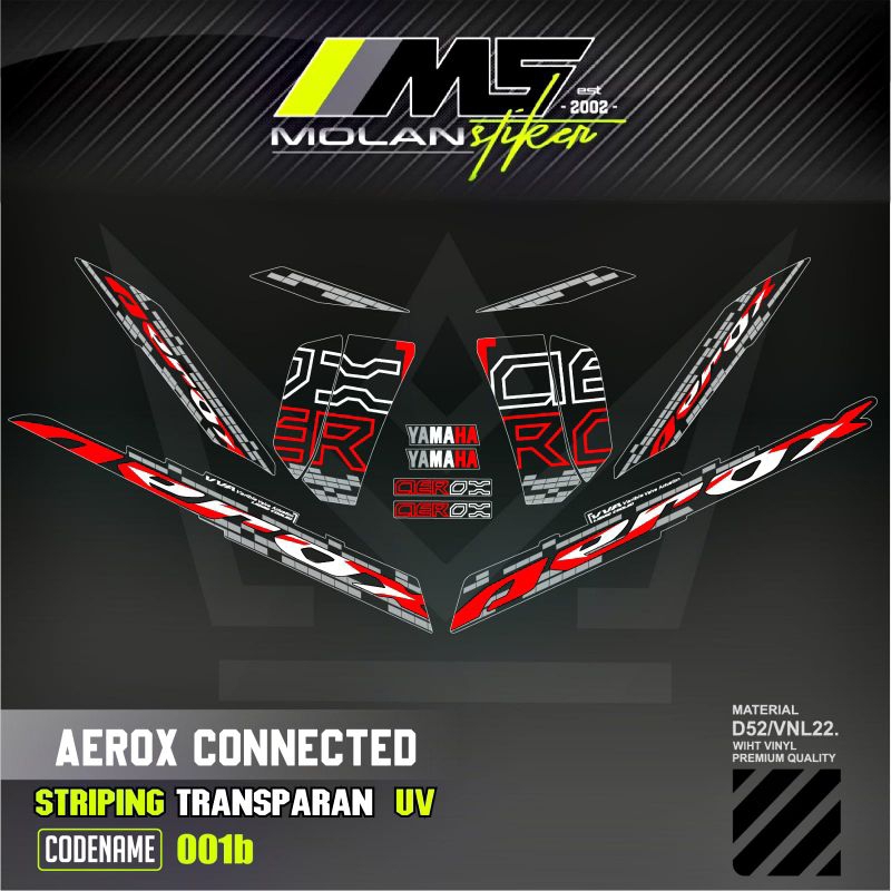 Jual Decal Sticker Striping Variasi Transparan Uv Aerox 155 Connected ...