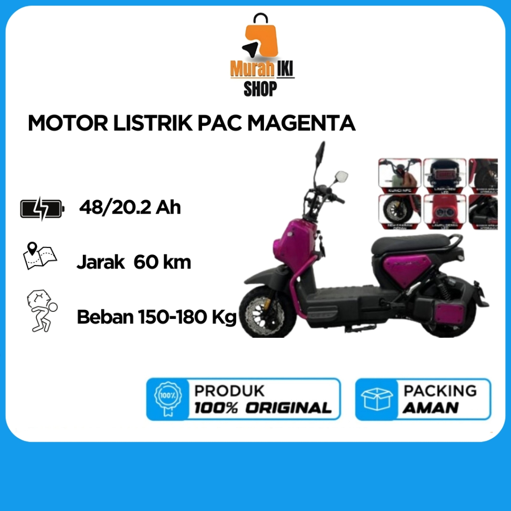 Jual SEPEDA LISTRIK PACIFIC PAC MAGENTA | Shopee Indonesia