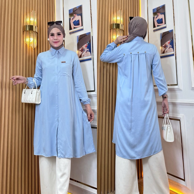 Jual RALYN - LONG TUNIK RAYON TWILL POLOS Panjang Badan 105cm #3.10 ...