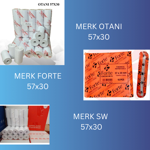 Jual (Pack) Thermal / Kertas Roll Kasir Merk Forte , Merk Otani, Merk ...