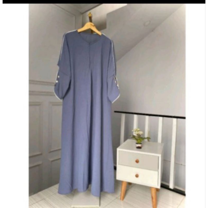 Jual Abaya kniit Gamis abaya mecca ada kancing hidup bagian lengan ...