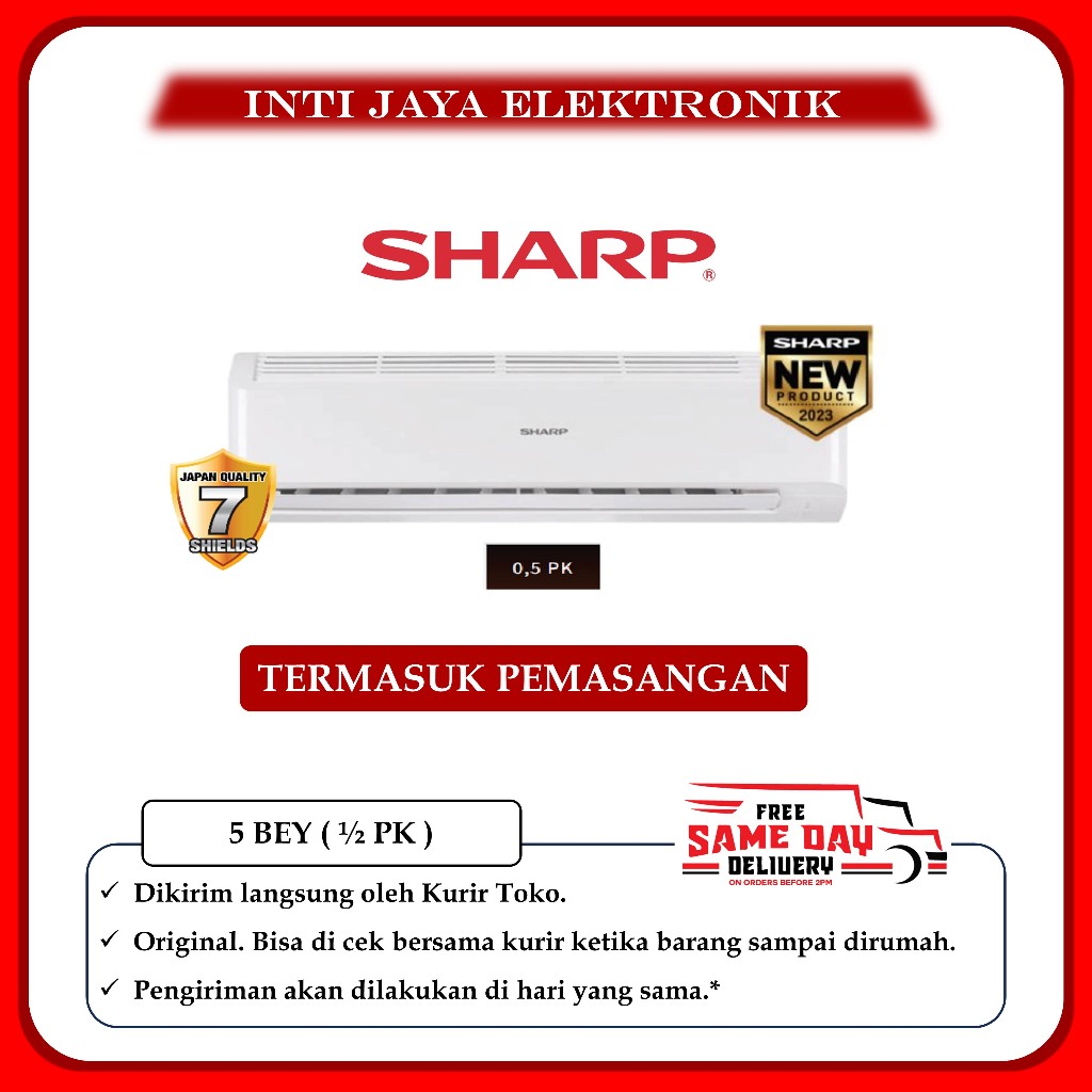 Jual AC SHARP 1/2 PK AH 5 BEY/ZCY/ZCYN + PASANG 5BEY AH5BEY ZCY ZCYN | Shopee Indonesia