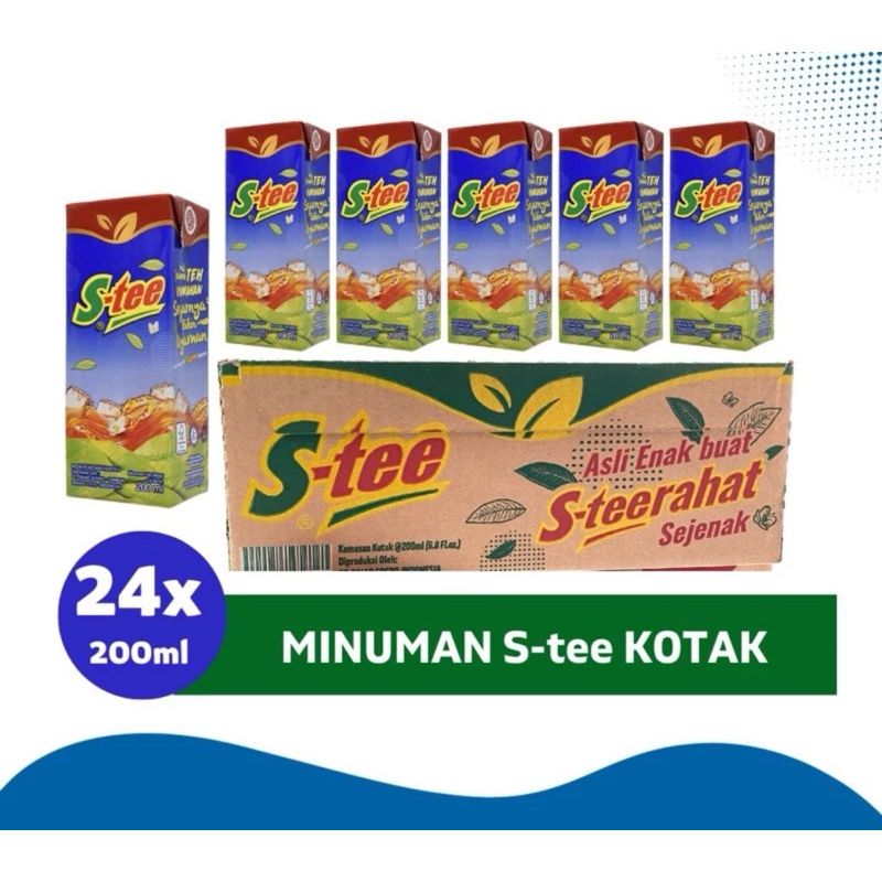 Jual S-Tee Minuman Teh Kotak 200ml 1 Dus Isi 24 Pcs | Shopee Indonesia