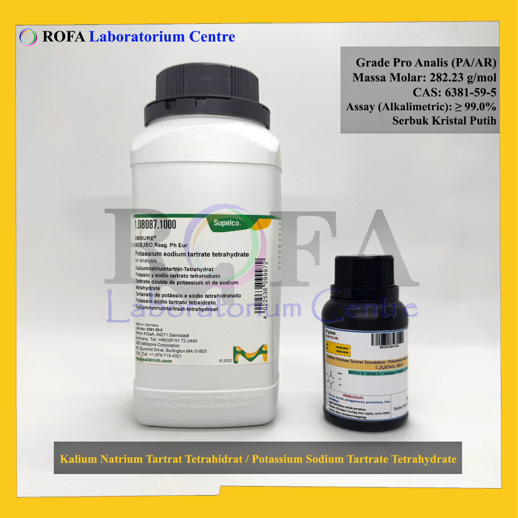 Jual Kalium Natrium Tartrat Tetrahidrat / Potassium Sodium Tartrate ...