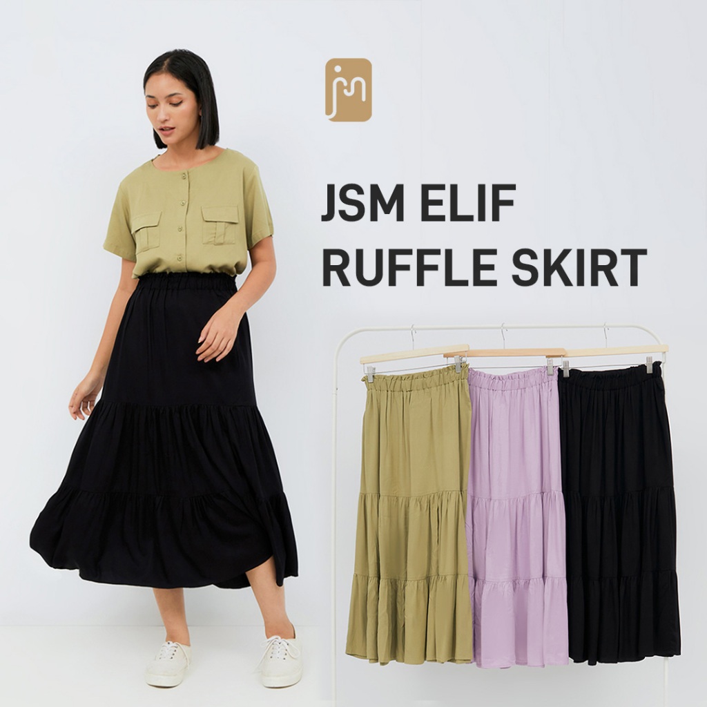 Jual JSM Bawahan Rok Wanita - ELIF Rampel Skirt Katun Rayon | Shopee ...