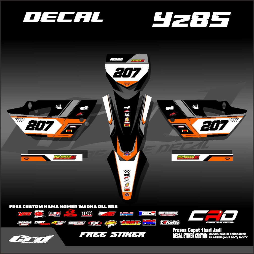 Jual DECAL YZ 85 NEW DESAIN BARU CUSTOM DECAL YZ 85 BEBAS WARNA BISA ...