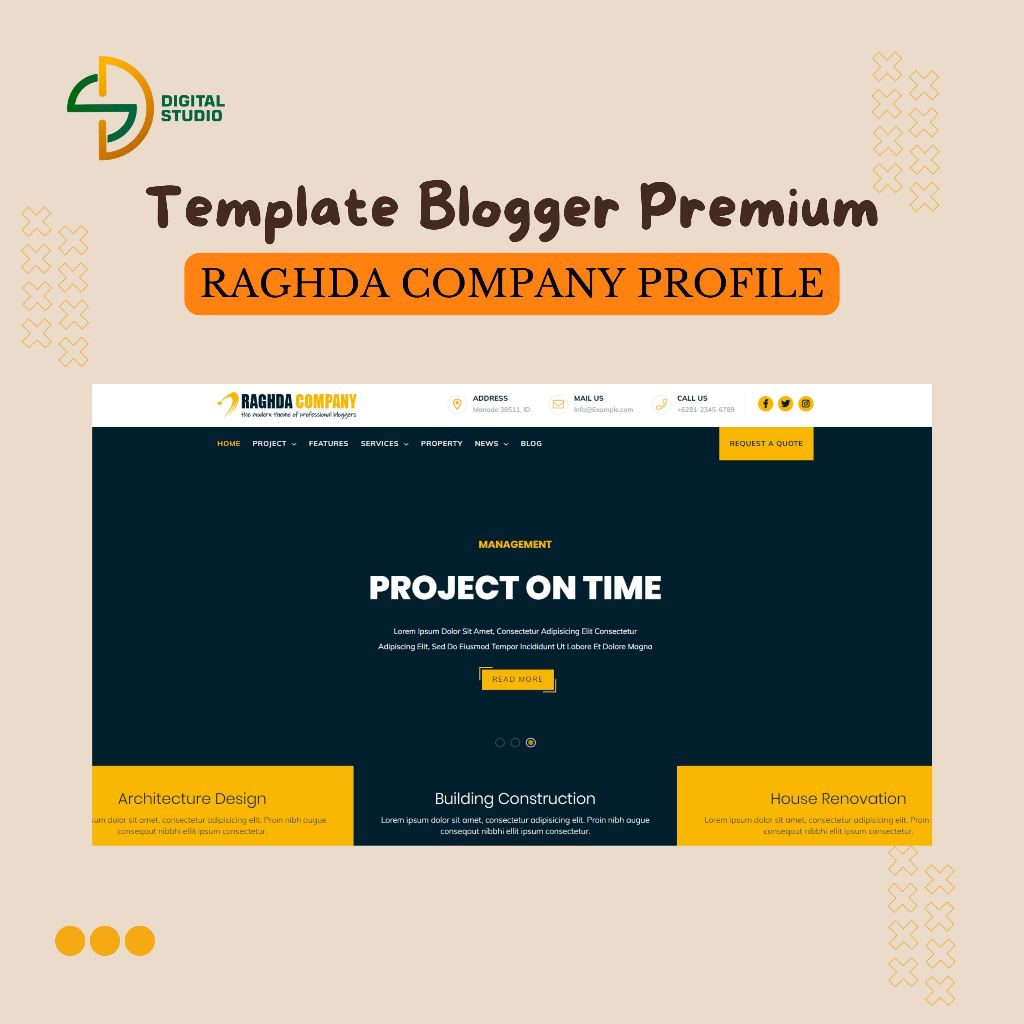 Jual Template Blogger Premium Raghda Company Profile | Shopee Indonesia