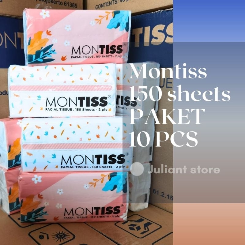 Jual Montiss 150 Sheets 2 ply Tisu Kering (PAKET 10 PCS)Tisu Montiss ...