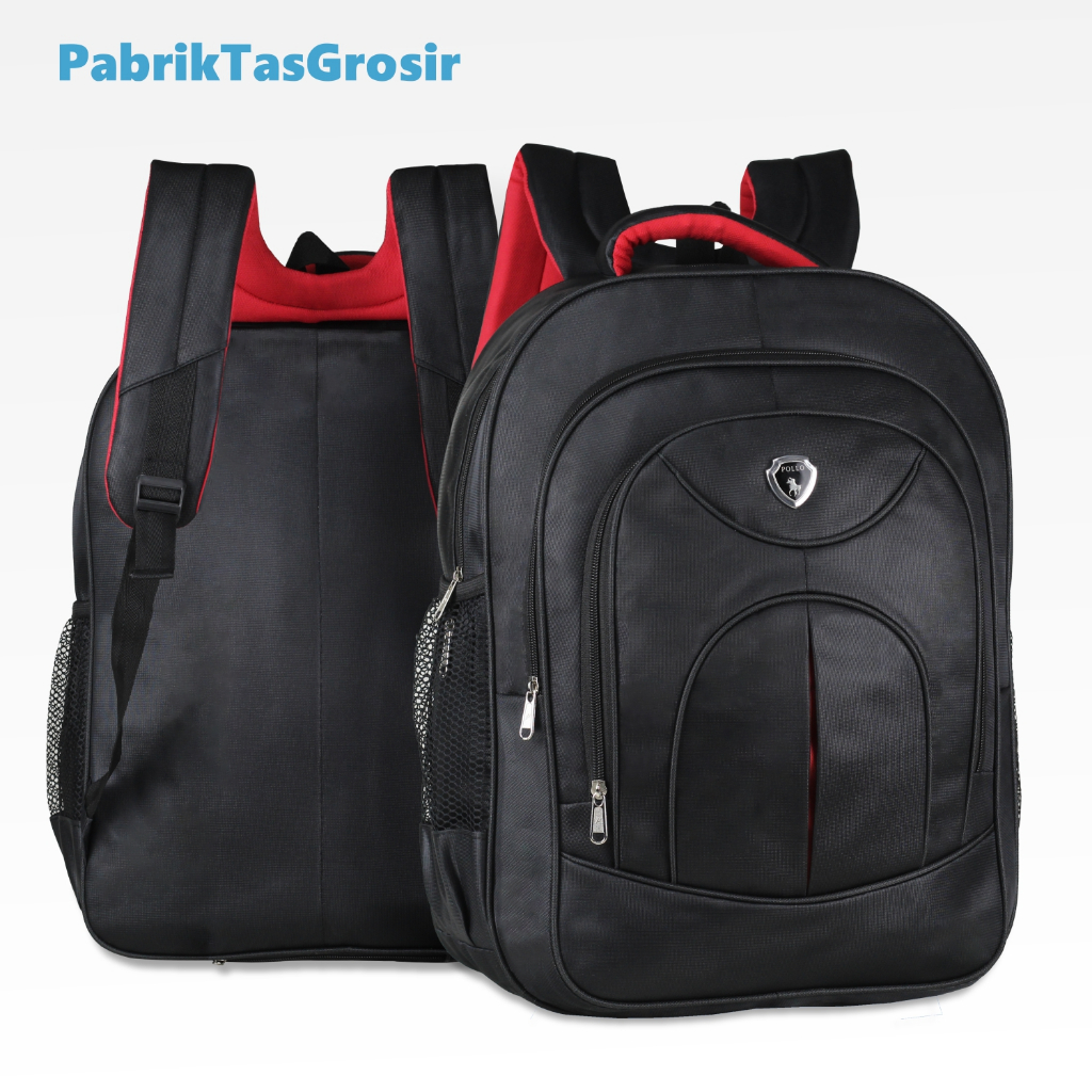 Jual Tas Pria Polo Bonus Jas Hujan Tempat Pensil Ransel Cowok SMP SMA ...