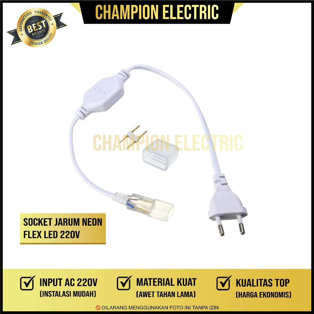 Jual Kabel Colokan Soket Socket Lampu Neon Flex LED Strip Selang 220V ...